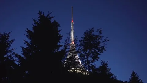Night shot of Jested Tower with hotel an... | Stock Video | Pond5