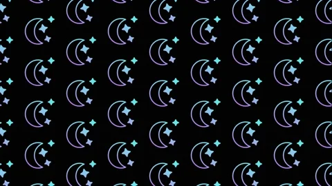Night Sky Moon Stars Black Animated Loop... | Stock Video | Pond5