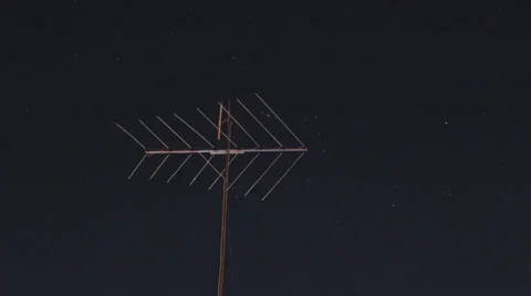 Night sky stars - time lapse - tv antenn... | Stock Video | Pond5