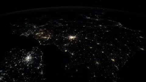 Night Space View From The International ... | Stock Video | Pond5