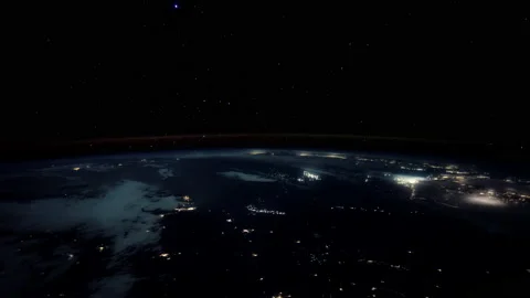 Night Space View From The International ... | Stock Video | Pond5