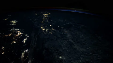Night Space View From The International ... | Stock Video | Pond5