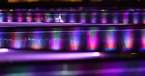 Night static video water fountain neon l... | Stock Video | Pond5