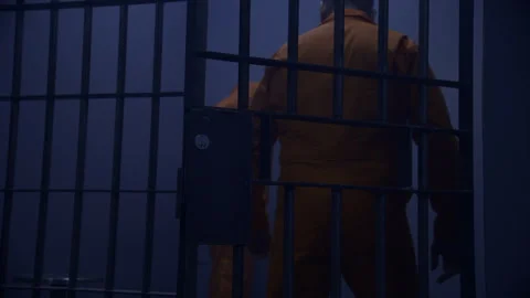 night time inmates closing cell door in ... | Stock Video | Pond5