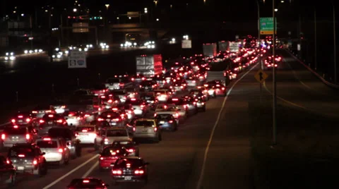 Night traffic jam, accident scene | Stock Video | Pond5