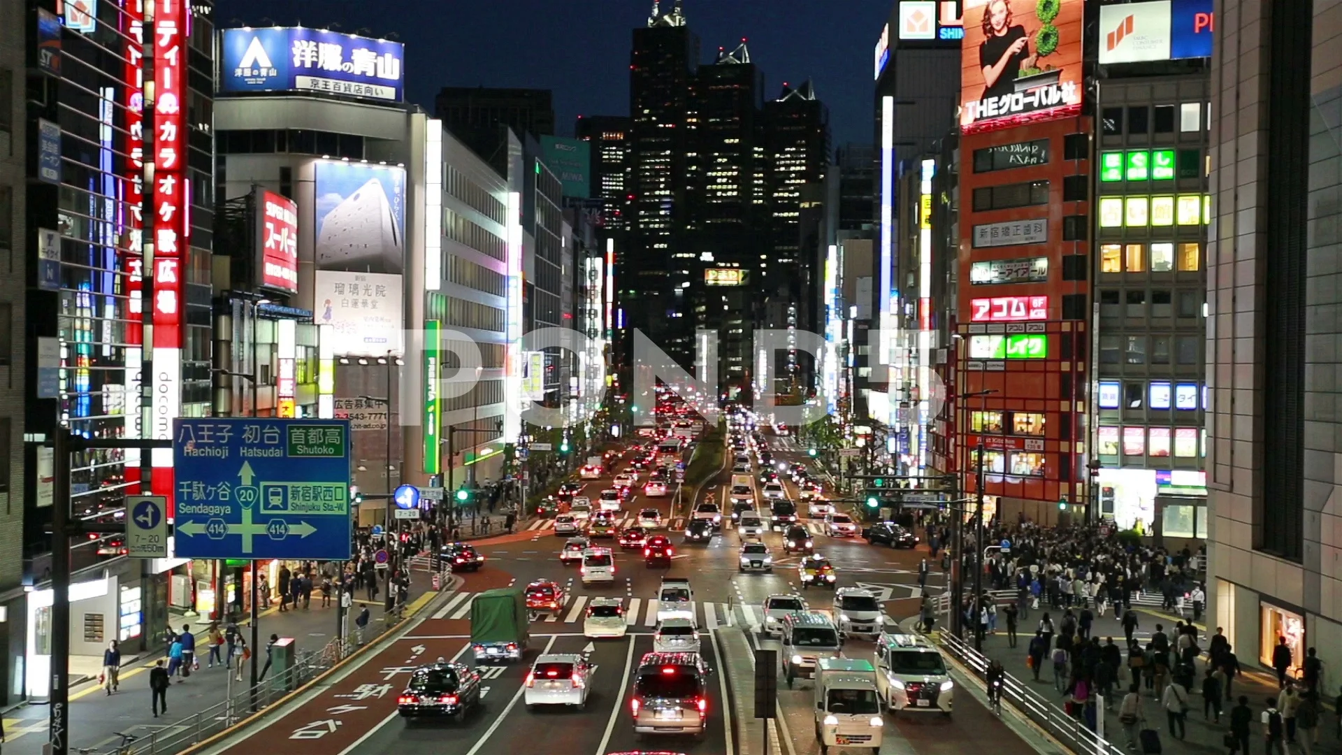 Night Traffic In Shinjuku Tokyo An Stock Pond5