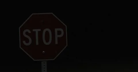 Stop Sign Light Night Stock Footage ~ Royalty Free Stock Videos | Pond5