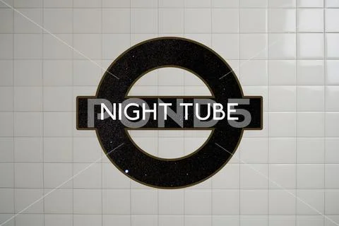 Night Tube. London Underground night tube sign mockup. ~ Clip Art ...