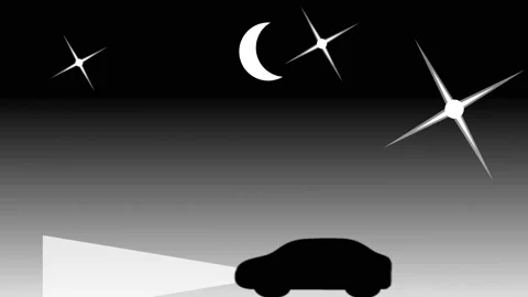 night view animation with starlight and ... | Stock Video | Pond5