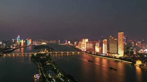 night view of Changsha city, China | Stock Video | Pond5