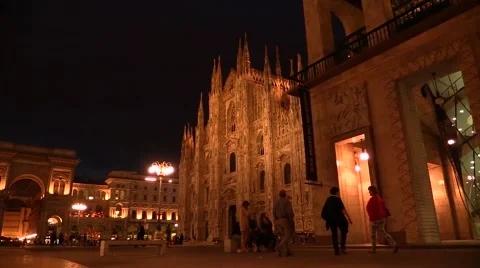 Night View Dome Square and Gallery, Mila... | Stock Video | Pond5