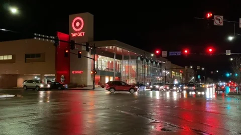 Night View of East Liberty Target Depart... | Stock Video | Pond5