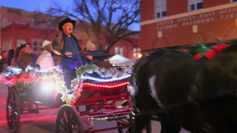 Night view of the horse carriage ride in... | Stock Video | Pond5