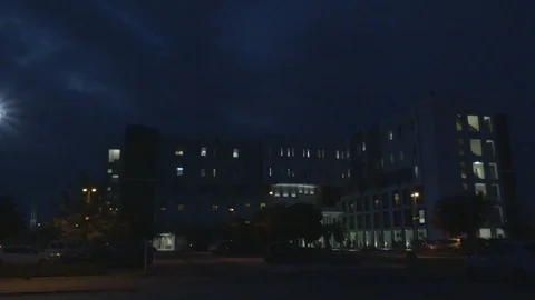 Hospital Exterior Night Stock Video Footage | Royalty Free Hospital ...