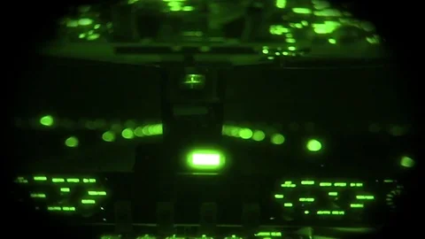 Airplane Cockpit Night Stock Video Footage | Royalty Free Airplane ...