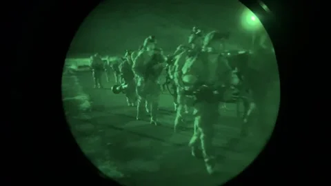 Night vision imagery U.S. Army soldiers ... | Stock Video | Pond5