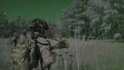 Night vision imagery U.S. Army soldiers ... | Stock Video | Pond5