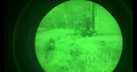 Night vision imagery of U.S. Soldiers du... | Stock Video | Pond5