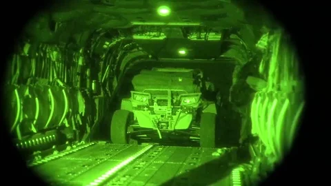 Night vision of military vehicles boardi... | Stock Video | Pond5