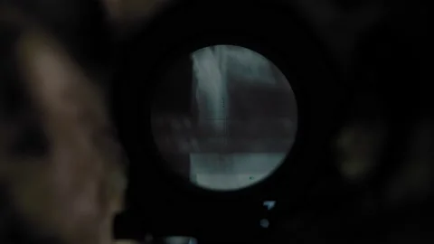 Night vision sniper scope, sniper sits i... | Stock Video | Pond5