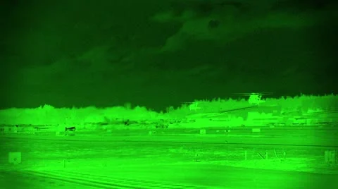 Night Vision View of Black Hawk Helicopt... | Stock Video | Pond5