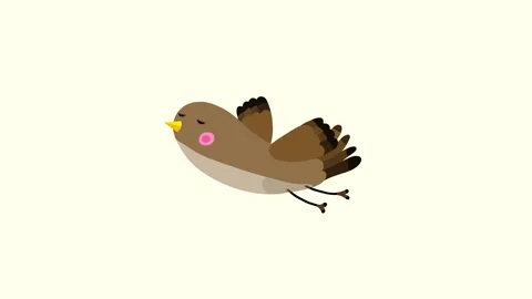 Nightingale bird brown cartoon animation... | Stock Video | Pond5
