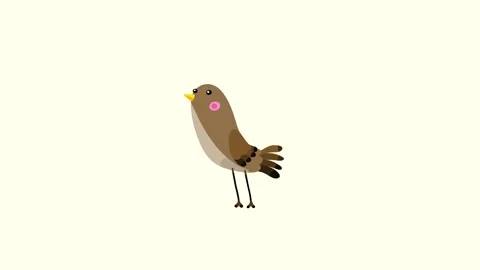 Nightingale bird cartoon animation chara... | Stock Video | Pond5