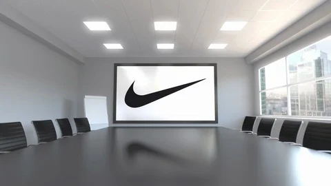 Nike inscription and logo on the screen ... | Stock Video | Pond5