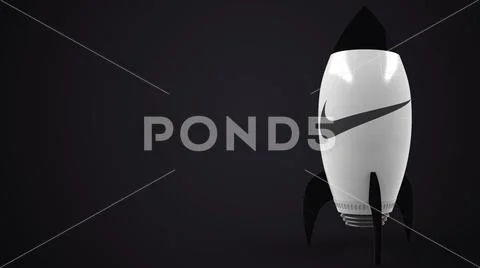 NIKE logo against a rocket mockup. Editorial conceptual success related ...