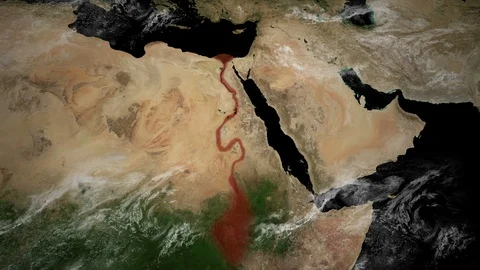 Nile River Map Animation | Stock Video | Pond5