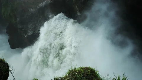 Nile River waterfall with water mist in ... | Stock Video | Pond5