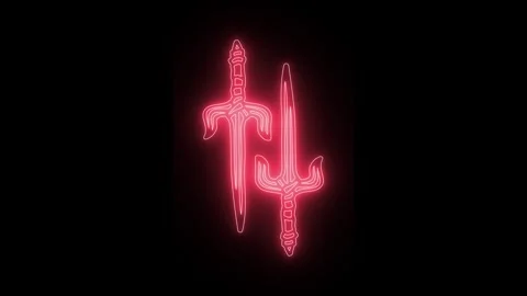 Ninja Warrior Dagger Neon Animation 4K | Stock Video | Pond5