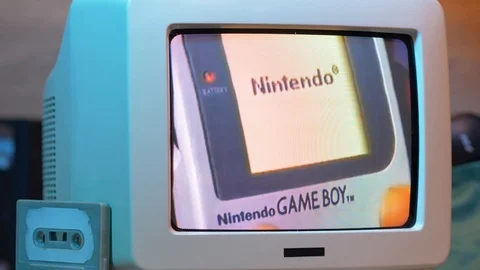 Nintendo Game Boy Ad on a 80s 90s Retro ... | Stock Video | Pond5