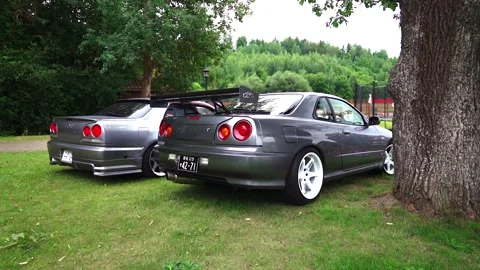 Nissan Skyline GTR R34 at Auto Show | Stock Video | Pond5