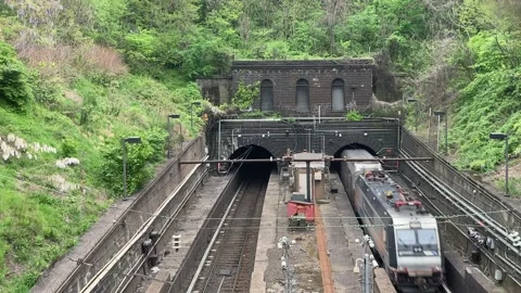 A NJ Transit commuter train enters the A... | Stock Video | Pond5