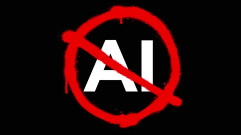 No AI Stop Artificial Intelligence | Stock Video | Pond5