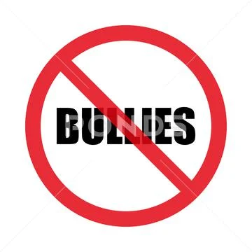 No bullies allowed sign. Isolated on white background. Flat style ...