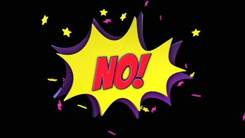 NO Comic Text Animation, with Alpha Matt... | Stock Video | Pond5
