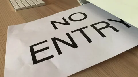 “No Entry” black text word on paper ... | Stock Video | Pond5