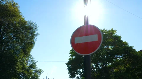 No entry or do not enter traffic sign. | Stock Video | Pond5