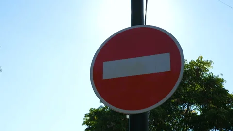 No entry or do not enter traffic sign. | Stock Video | Pond5