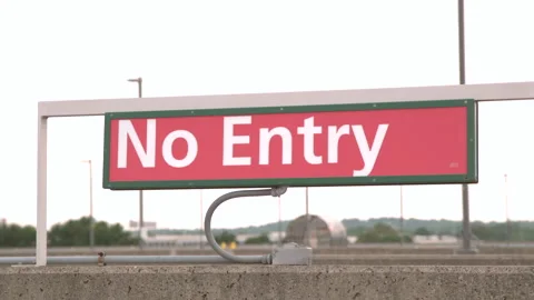 No Entry sign on parking garage slow mot... | Stock Video | Pond5