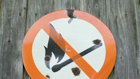 A No Fire signage on the wooden wall of ... | Stock Video | Pond5