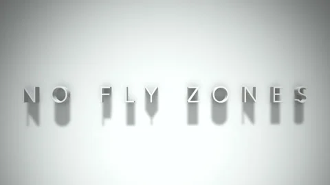 no fly zones 3D title animation white te... | Stock Video | Pond5
