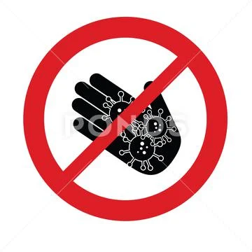 No germ icon prohibited sign. No viruses icon. No bacteria sign. covid ...