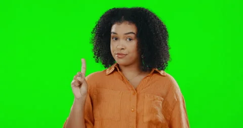 No, green screen and woman doing finger ... | Stock Video | Pond5