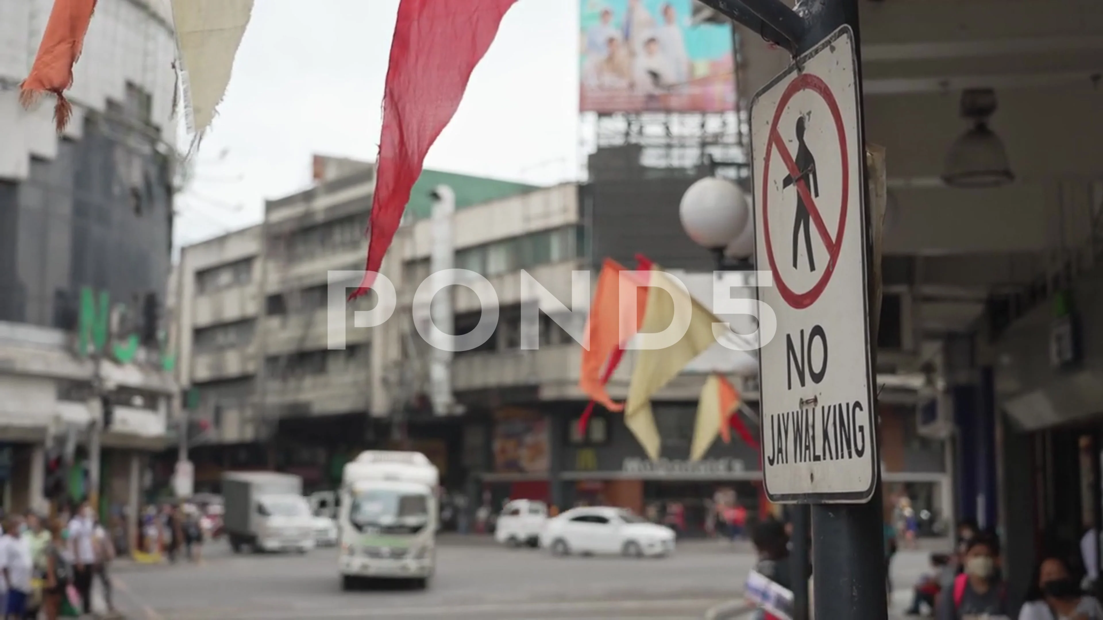 No Jaywalking Sign