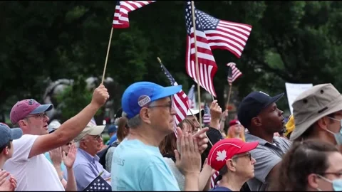 "No Kings on D-Day" rally at Boston Comm... | Stock Video | Pond5