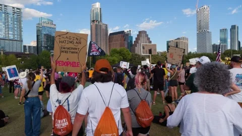 No Kings Protest Downtown Austin Texas 1... | Stock Video | Pond5