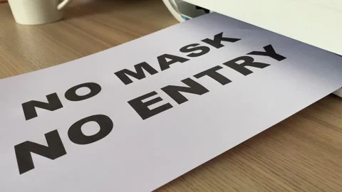 “No Mask No Entry” black text word i... | Stock Video | Pond5
